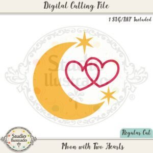 Moon with Two Hearts - Studio Ilustrado