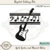 Split Guitar and Musical Notes - Corte Regular - Recorte | S